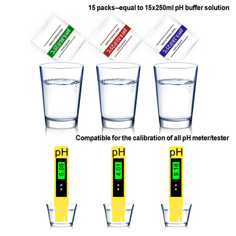15 Pack Ph Meter Buffer Solution Powder Honeforest